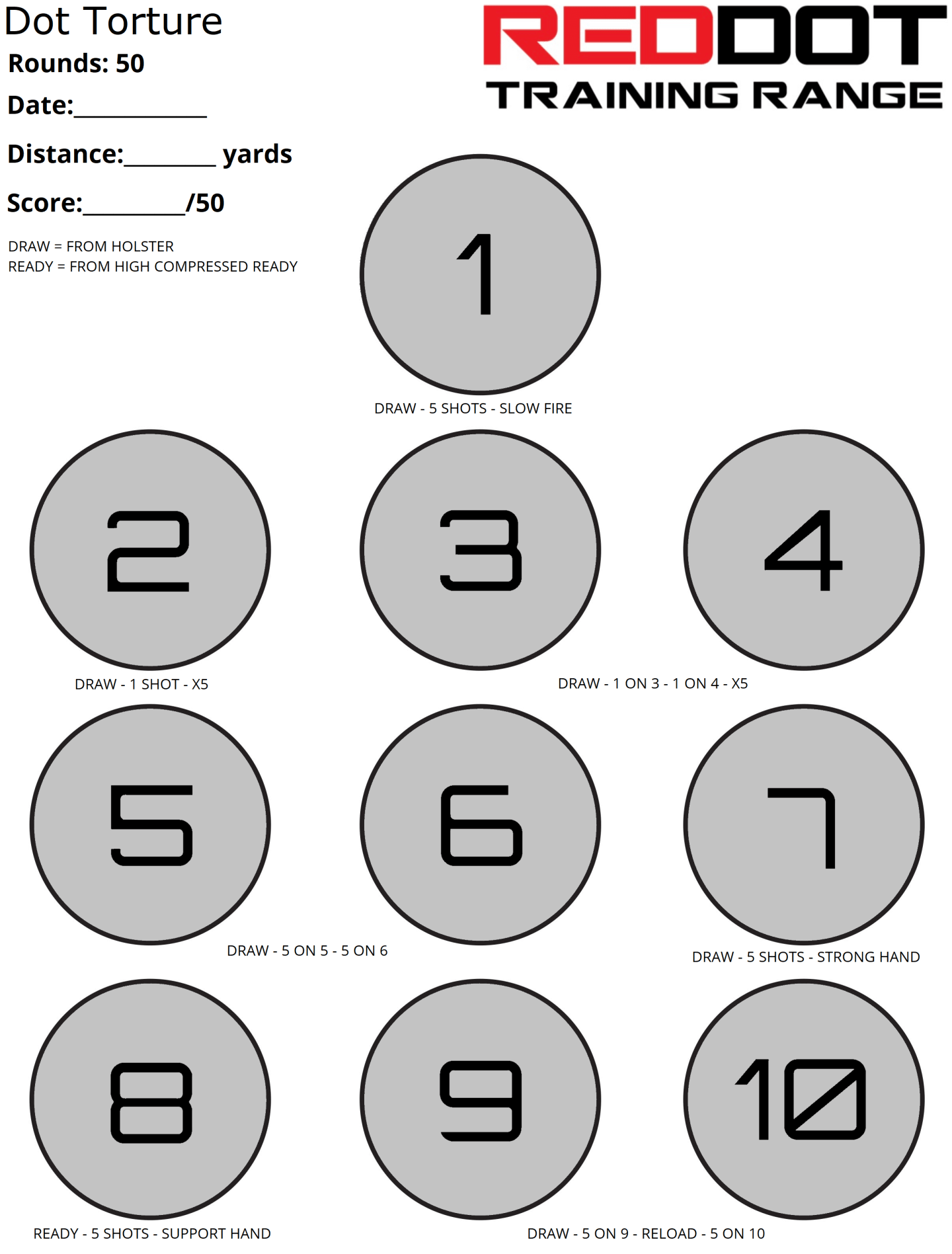 Printable Training Targets – Red Dot Training Range
